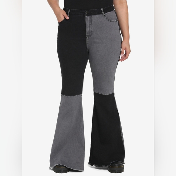 Hot Topic | Jeans | Hot Topic Y2k Bell Bottom Color Block Patchwork ...